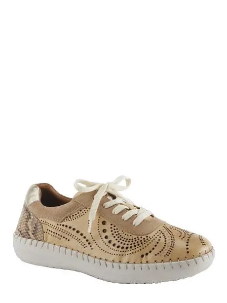 SPRING STEP SHOES Jumilla Mixed Media Sneakers - Beige