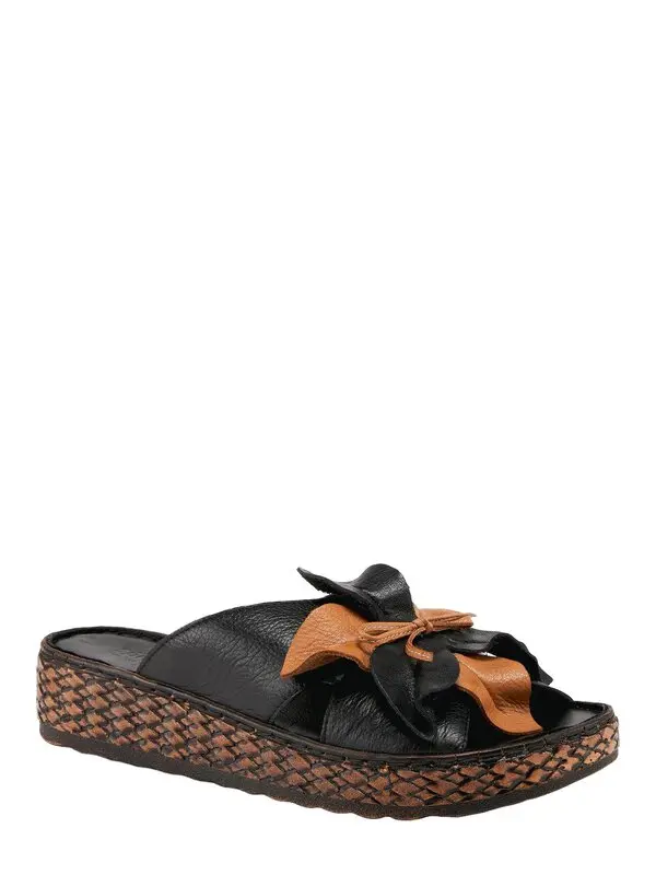 SPRING STEP SHOES Hilary Wedge Slide Sandal - Black