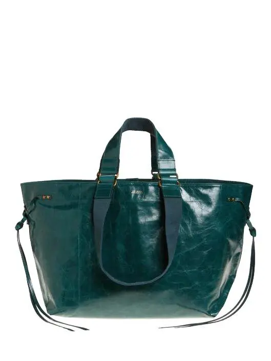Isabel Marant Wardy Leather Shopper Tote - Dark Green