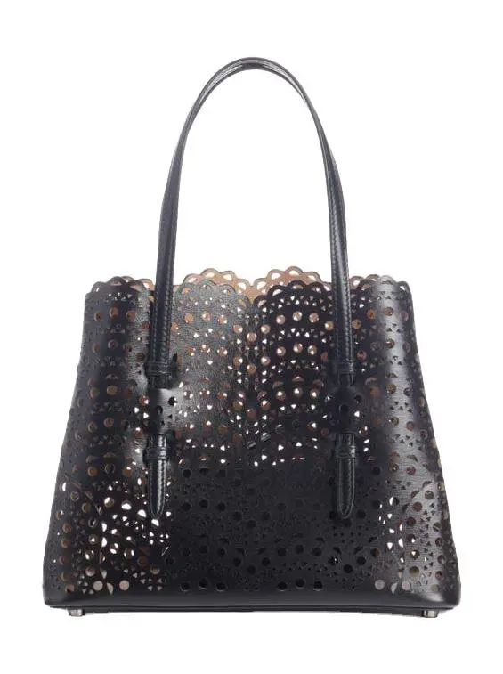 Alaïa Mina 25 Perforated Leather Tote - 999 Noir