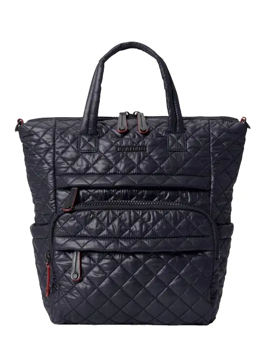 Mz Wallace Small Metro Quilted Nylon Utility Backpack - Black
