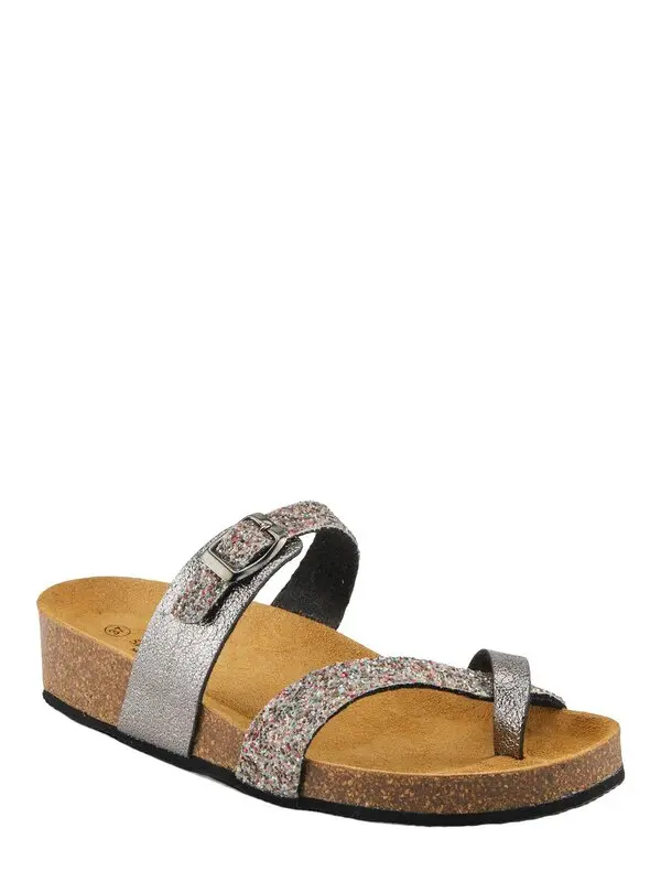 SPRING STEP SHOES Burch Platform Wedge Slide Sandal - Pewter
