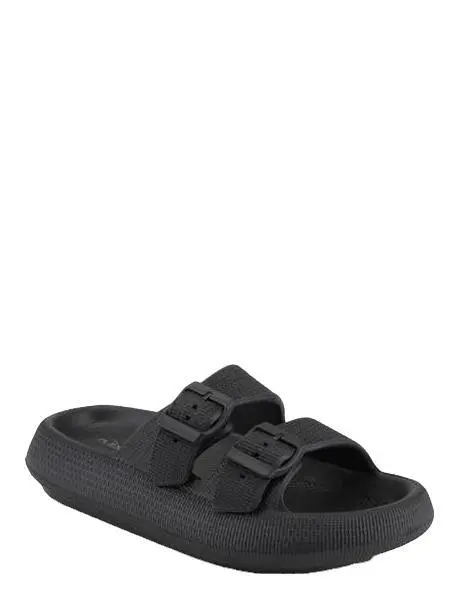 SPRING STEP SHOES Bubbles Waterproof Slide Sandal - Black