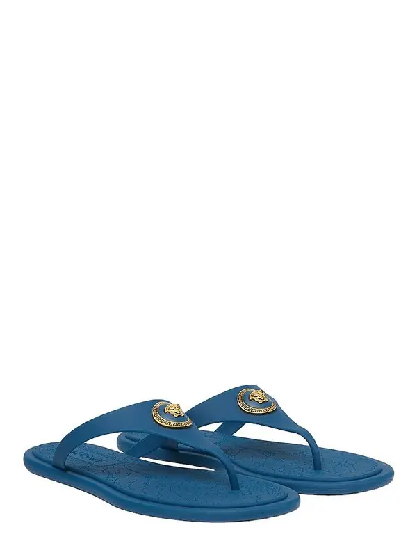 Versace Alia Medusa Thong Sandals - Light Blue