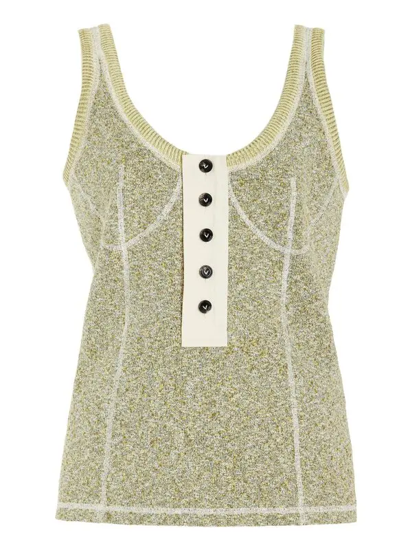 Bottega Veneta Knit Cotton-blend Tank Top - Green