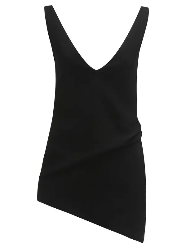 JW Anderson Plunged Stretch-wool Mini Dress - Black