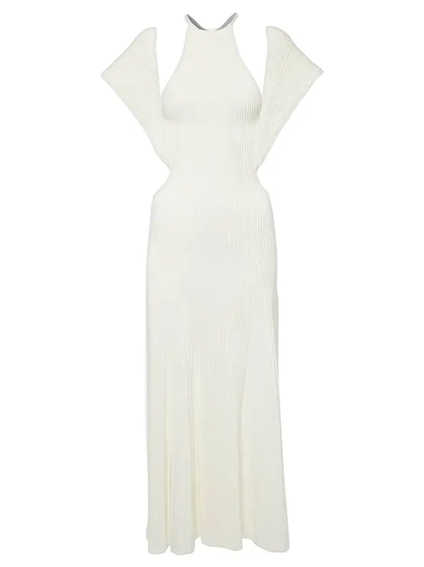 Chloé Cutout Wool Maxi Dress - White