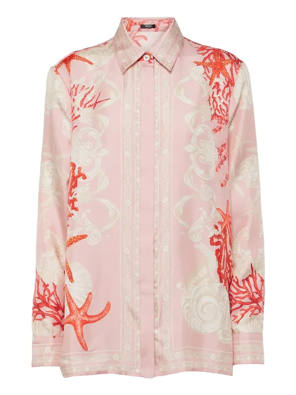 Versace Barocco Sea Silk Twill Shirt - Pink