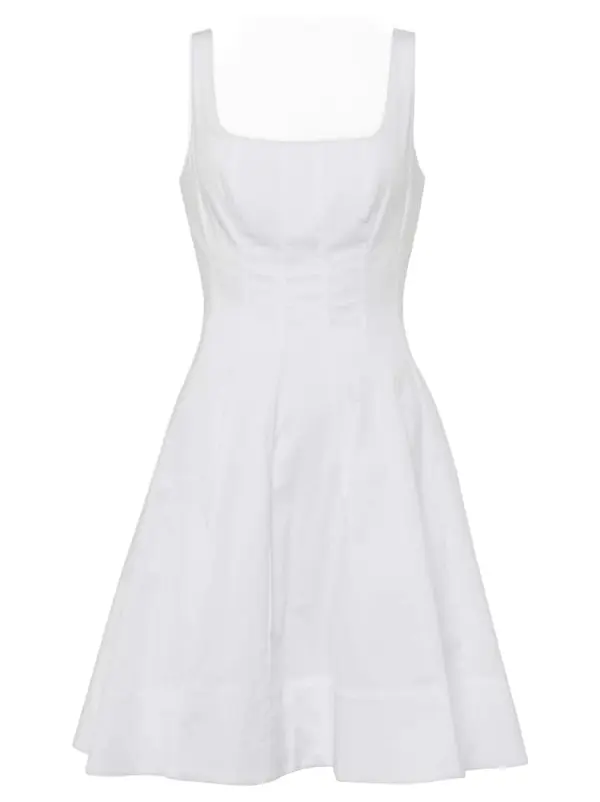 Staud Wells Cotton Poplin Minidress - White