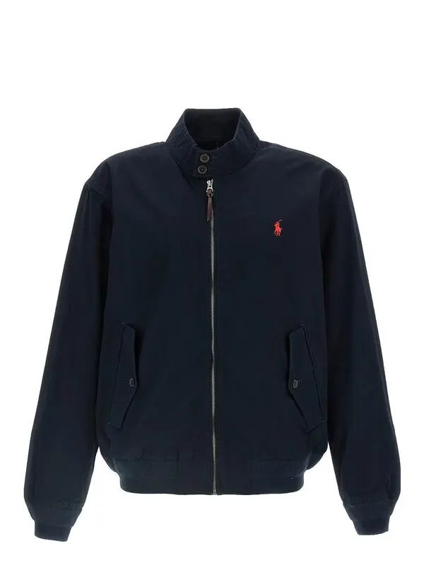 Ralph Lauren Logo Embroidery Bomber Jacket - Blue