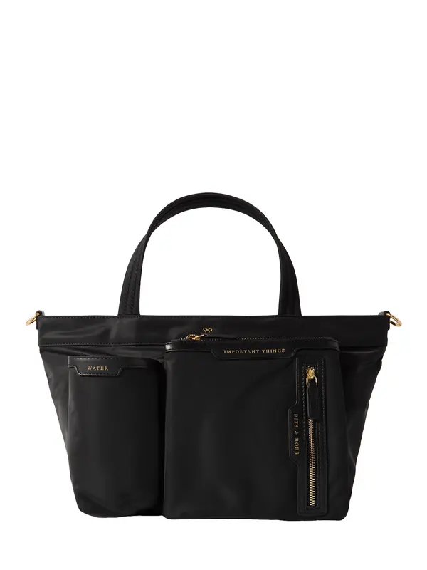 ANYA HINDMARCH Leather-trimmed Econyl Tote Bag - Black
