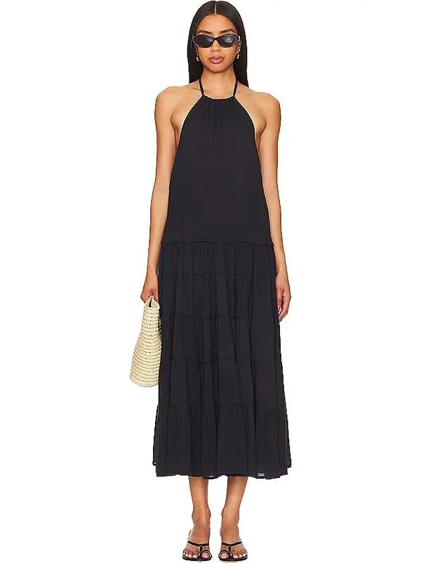 Free People Somewhere Sunny Maxi Dress - Black