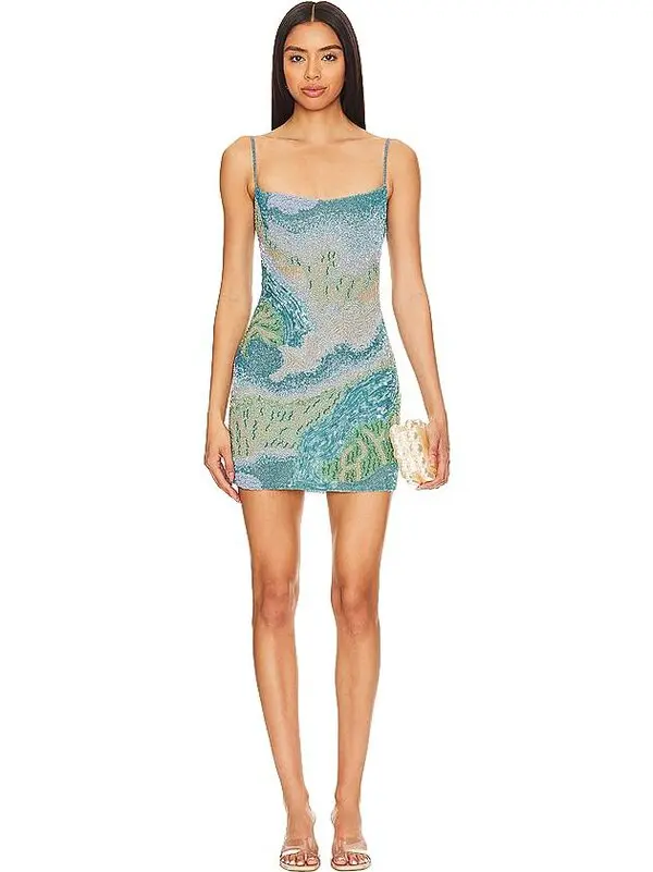 Cult Gaia Bebe Short Sleeveless Dress - Landscape Print