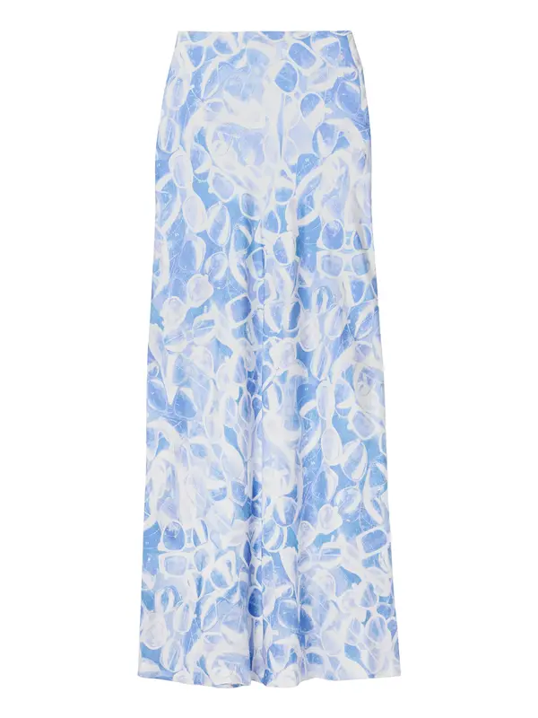 Stella McCartney Printed Silk-twill Maxi Skirt - Blue