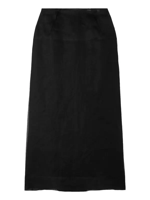 Carven Cotton-gauze Midi Skirt - Black