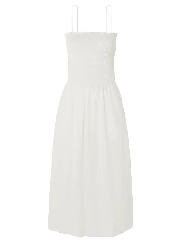 Faithfull The Brand Geriba Linen Midi Dress - White