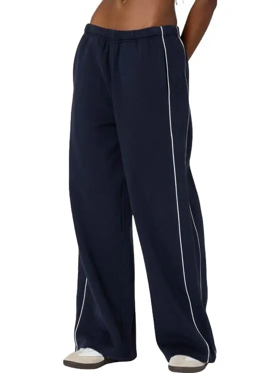 EDIKTED Autumn Cotton Blend Sweatpants - Navy
