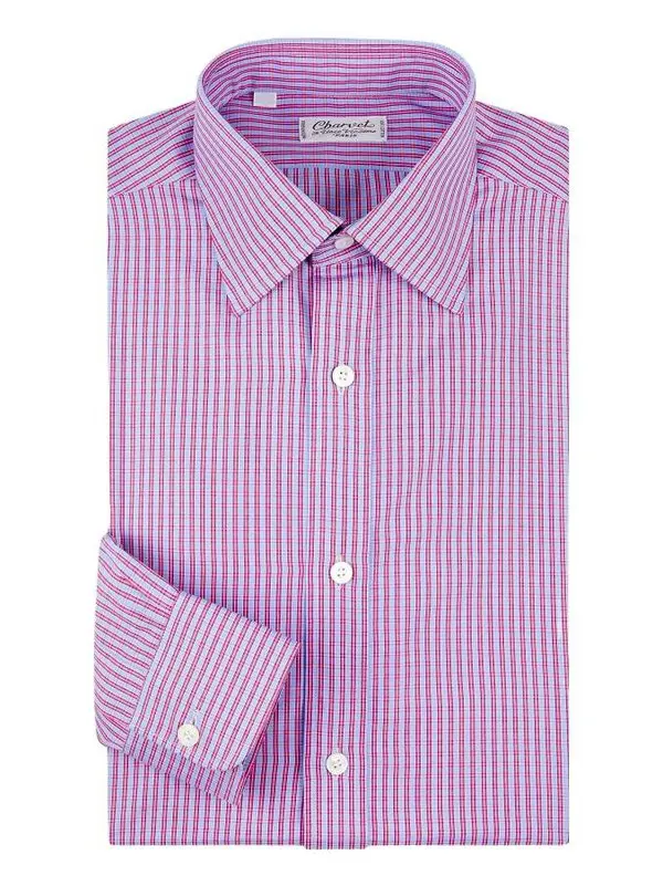 Charvet Check Cotton Button-front Shirt - Red