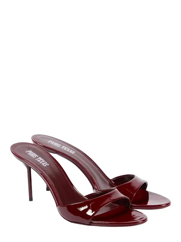 Paris Texas Lidia 70 Patent Leather Mules - Burgundy