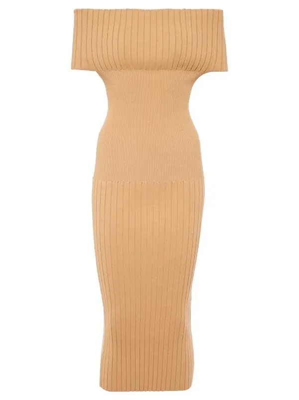 Sportmax Off-shoulder Midi Dress - Black
