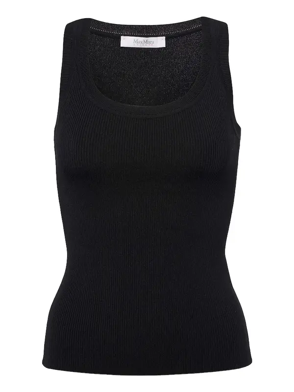 Max Mara Siro Ribbed-knit Tank Top - Black