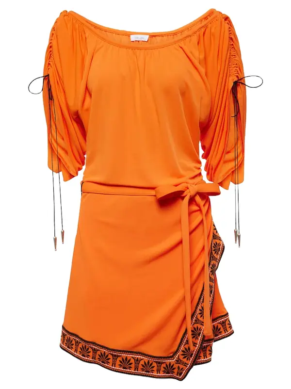 Rabanne Ruched Off-shoulder Minidress - Orange