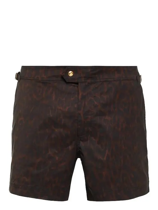 TOM FORD Cheetah-print Swim Trunks - Multicoloured