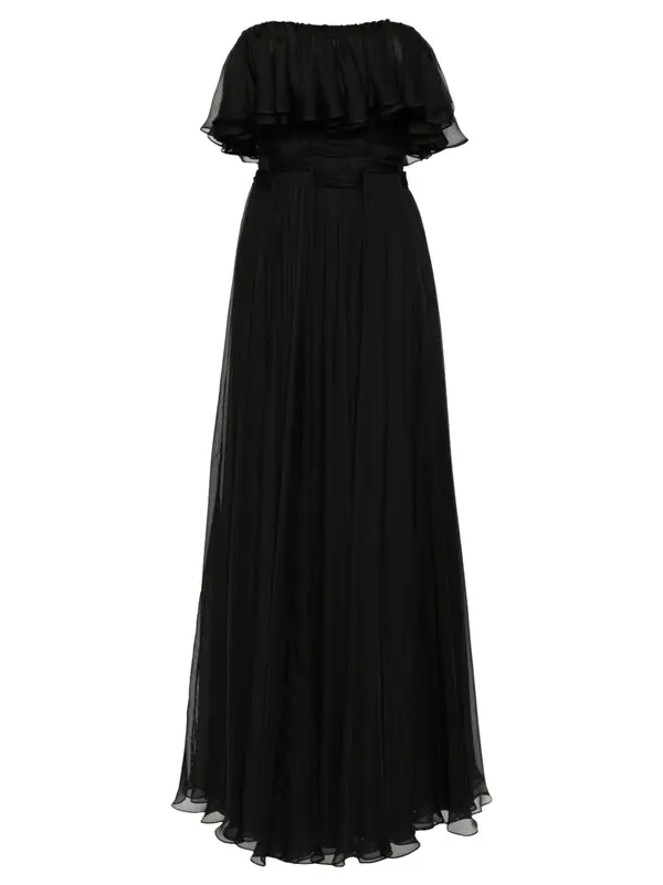 GEMY MAALOUF Strapless Ruffled Gown - Black