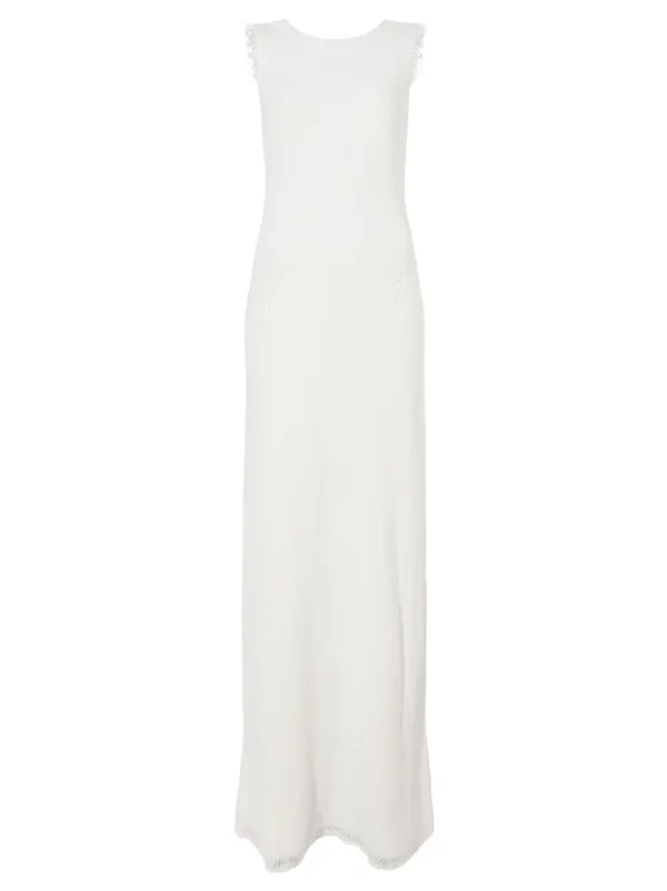 Proenza Schouler Silvia Open-back Bouclé Maxi Dress - White