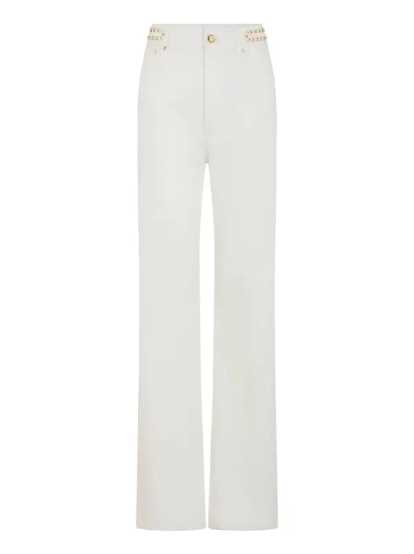 Rabanne Paillette-embellished Flared Jeans - White