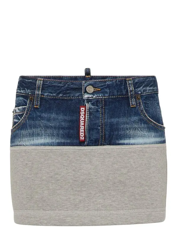 Dsquared2 Contrasting-fabric Mini Skirt - Grey