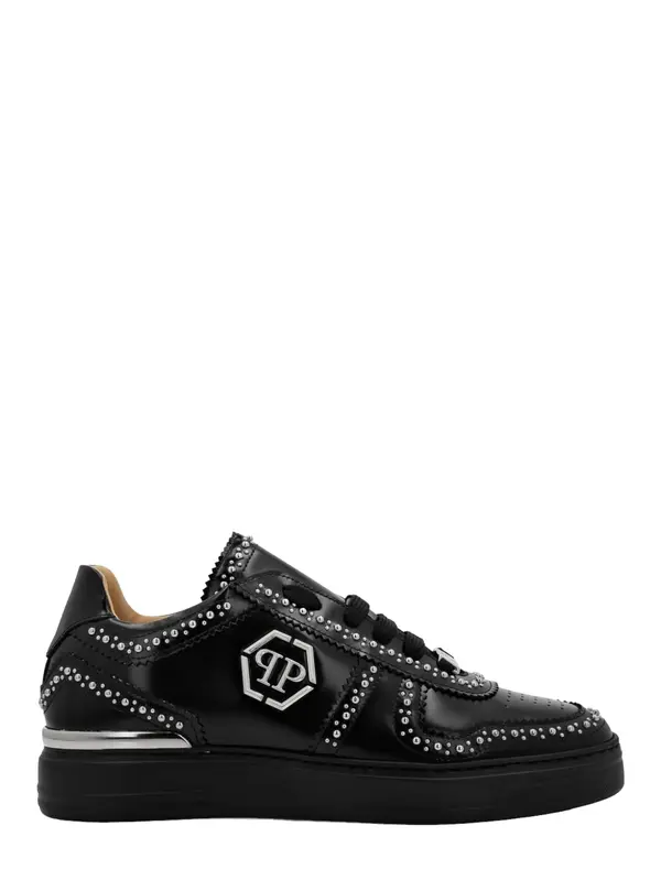 Philipp Plein Lo-top Leather Sneakers - Black