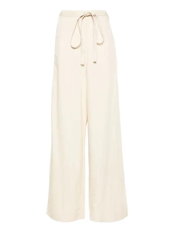 TOTEME Belted-waist Flared Trousers - Neutrals
