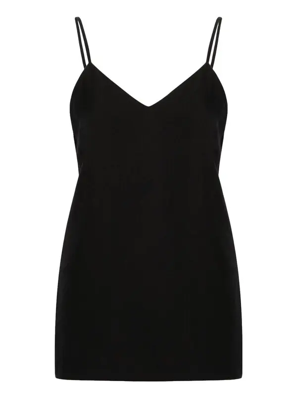 TOTEME Crepe V-neck Tank Top - Black