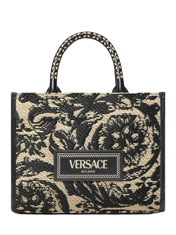 Versace Small Barocco Athena Tote Bag - Black