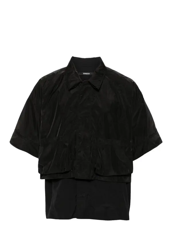 SONGZIO Layered Cotton Shirt - Black