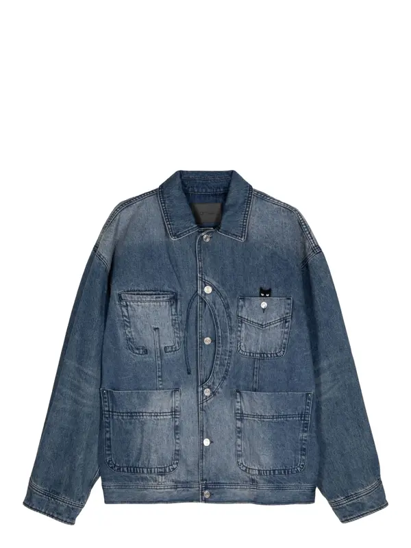 SONGZIO Panther Crescent Denim Jacket - Blue