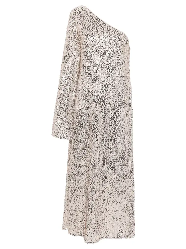 Remain Birger Christensen Sequin Embellished One-shoulder Dress - Neutrals