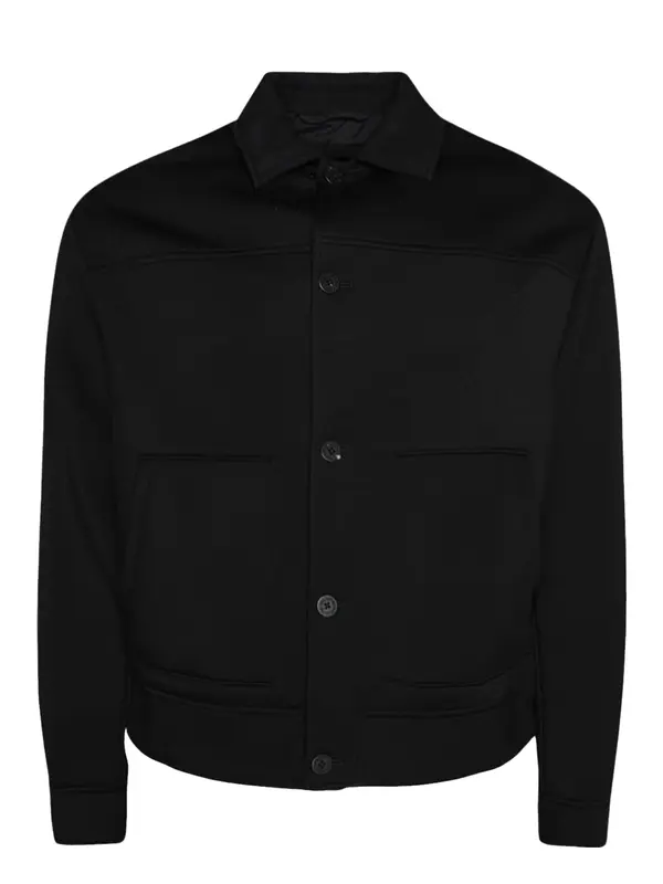 Neil Barrett Mélange Jersey Shirt Jacket - Black