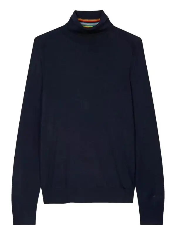 Paul Smith Roll-neck Merino Jumper - Blue
