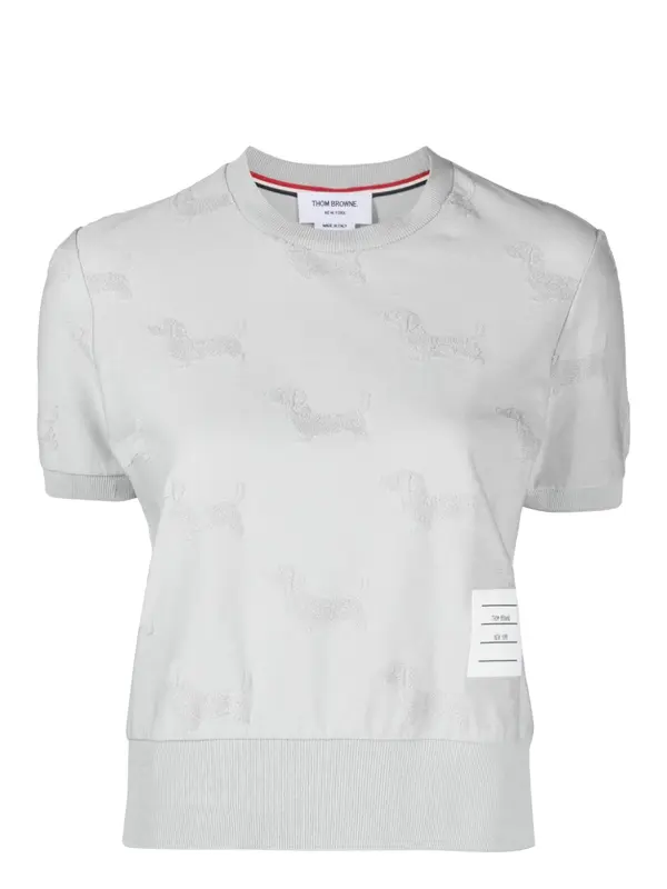Thom Browne Hector Jacquard-terry T-shirt - Grey