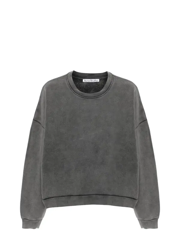 Acne Studios Logo-tag Cotton Sweatshirt - Grey