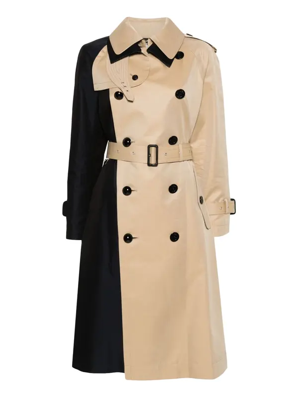 Sacai Two-tone Trench Coat - Black
