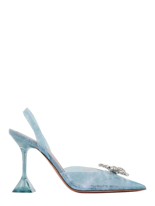 Amina Muaddi 95mm Bow-detail Pumps - Blue