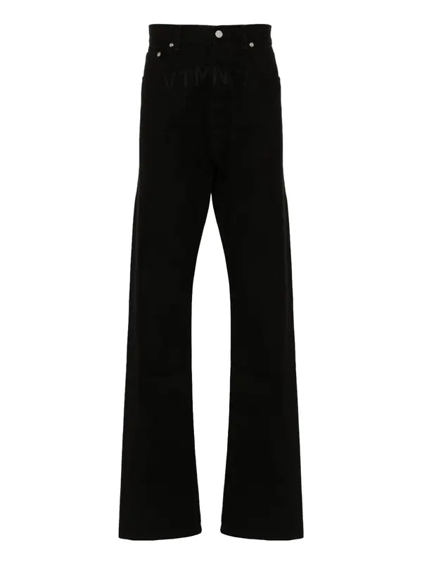 VTMNTS Logo-embroidered Straight-leg Jeans - Black