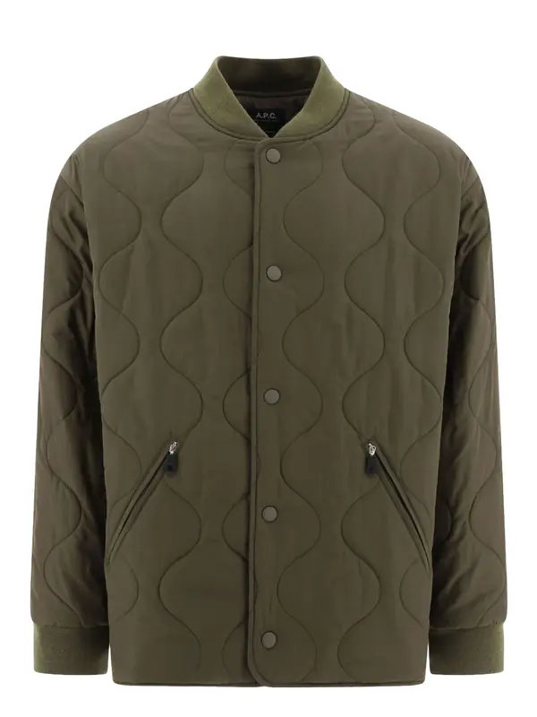 A.p.c. Florent Quilted Bomber Jacket - Green