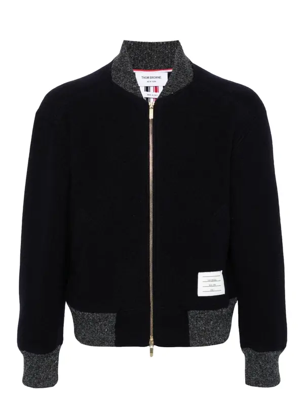 Thom Browne Zip-up Wool Bomber Jacket - Blue
