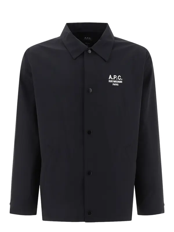A.p.c. Regis Logo-embroidered Shirt Jacket - Black