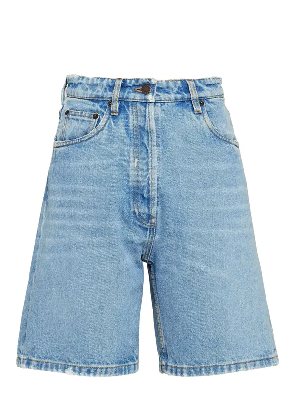 Prada High-rise Denim Shorts - Blue