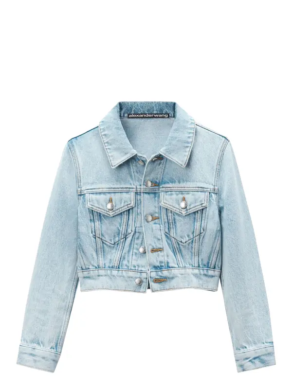 Alexander Wang Cropped Denim Jacket - Blue